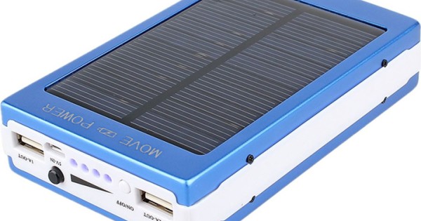 Andowl ES10000 Ηλιακό Power Bank 10000mAh με 2 Θύρες USB-A Μπλε - F108